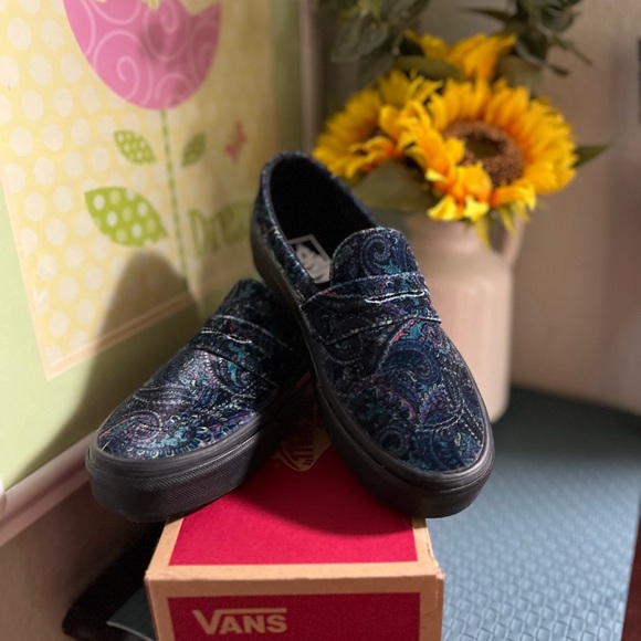 Vans | Shoes | Nwt Blue Paisley Velvet Vans Style 53 Brand New | Poshmark